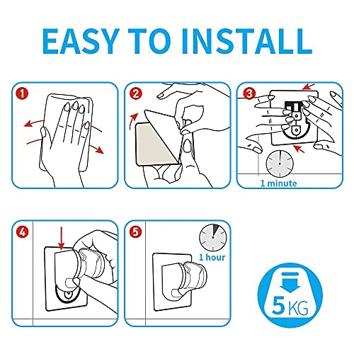 KAIYING Self Adhesive Handheld Shower Head Holder Wall Mount, Adjustable Angle Rv Shower Head Holder, Bathroom Shower Wand Holder, Universal Shower Bracket, ABS, Chrome