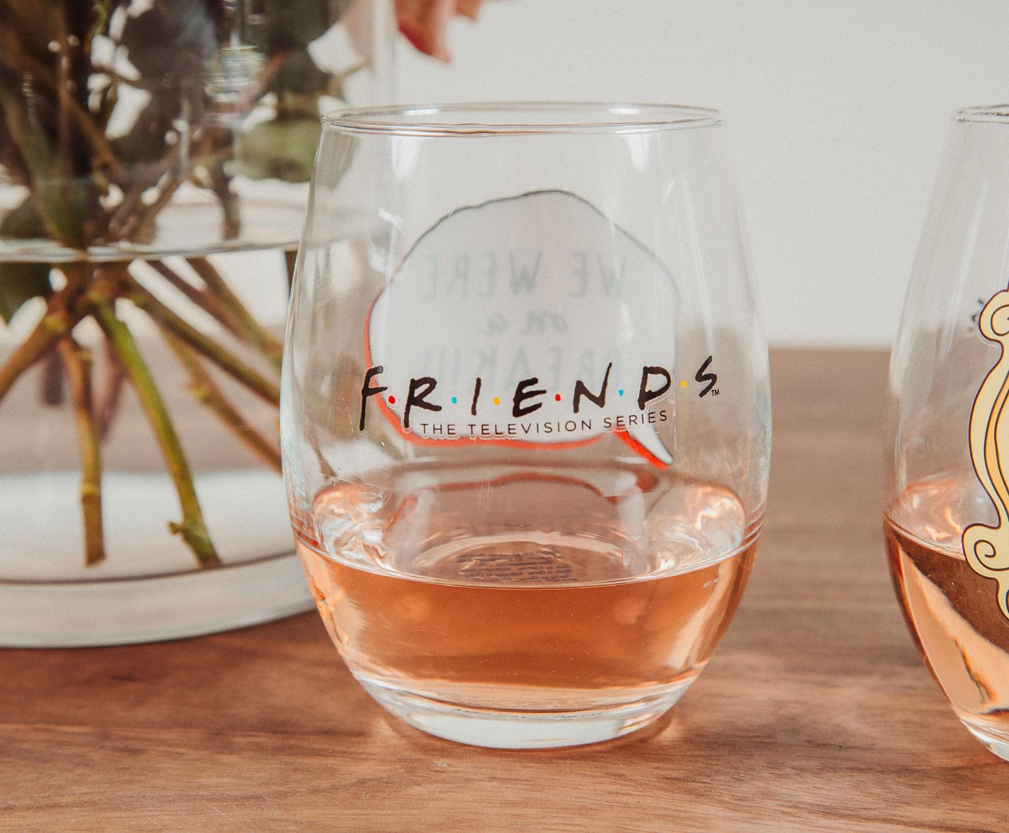 Friends TV Show Iconic Quotes Stemless Wine Glasses, Set of 4