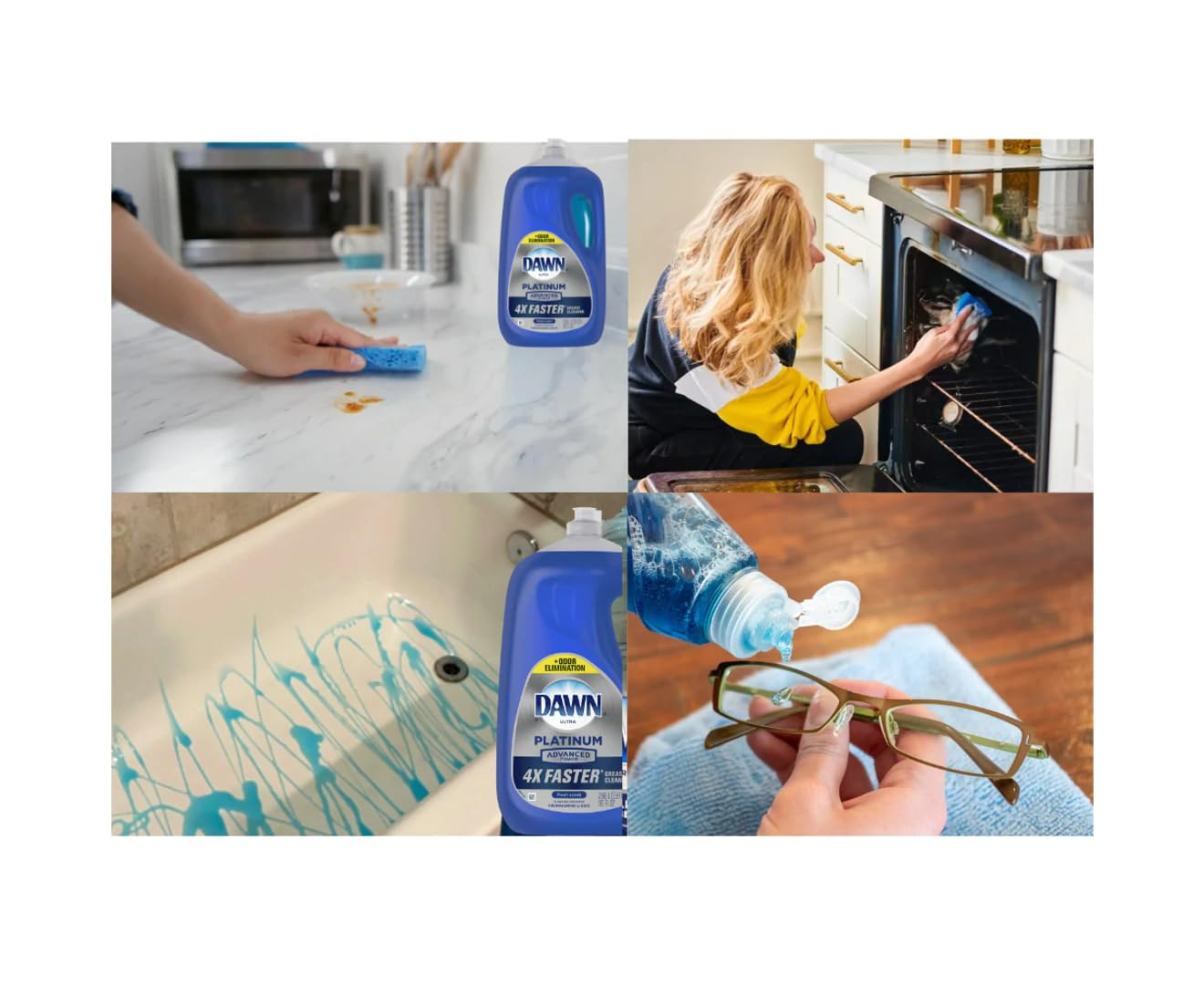 Dawn Platinum Dish Soap Liquid, Advanced Power 90 fl oz. (1) Set with Dishwashing Sponges, 24 pack (1) Boxed by Fusion Shop Store
