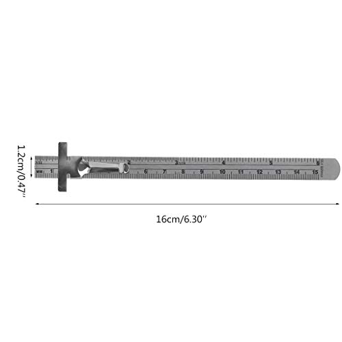 HELYZQ 6inche Stainless Steel Pocket Rule Handy Ruler with inch 1 32 mm Metric Graduations, Silver