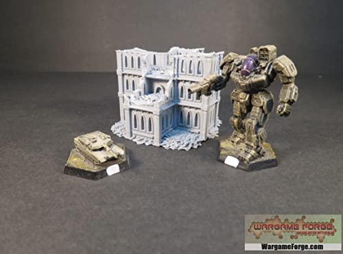 Ruined Gothic Building 3 6mm/8mm Tabletop Terrain Compatible with Epic, Adeptus Titanicus, Hex Maps