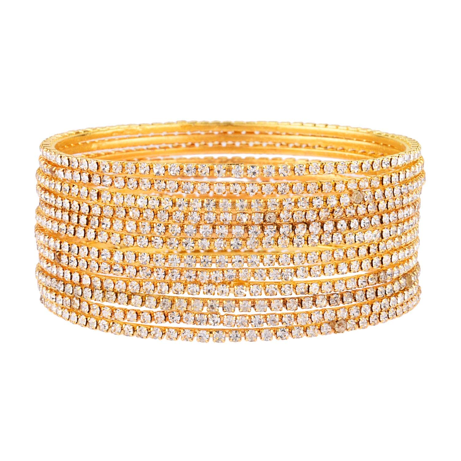 Efulgenz Indian Bangle Rhinestone CZ Crystal Wedding Bridal Bracelet Jewelry for Women