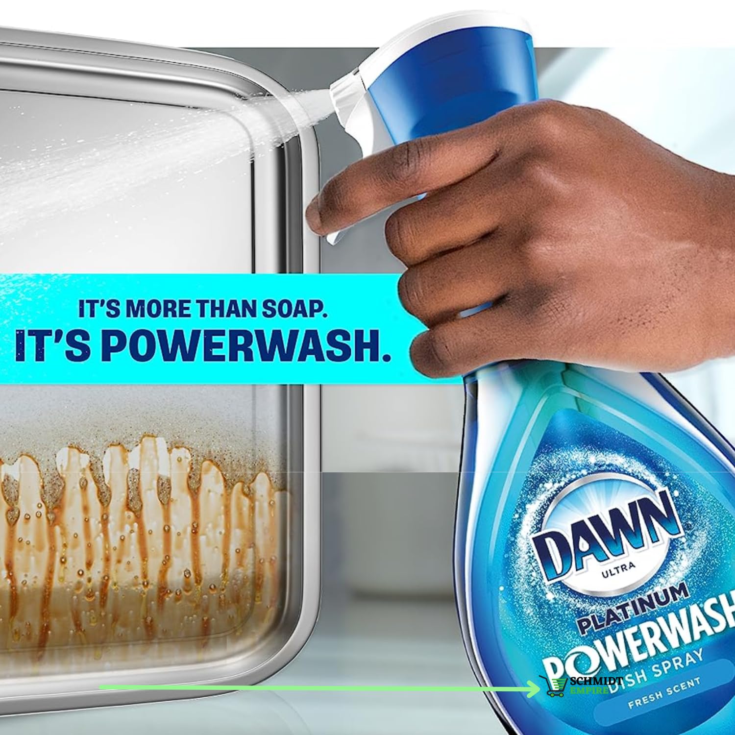 Dawn Platinum Powerwash, Fresh Scent, 1 Starter Kit + 2 Refills + Cleaning Sponge + 1 Card Protector SchmiidtEmpire + Sticker (16oz each - 6 Piece Set - Pack of 2)