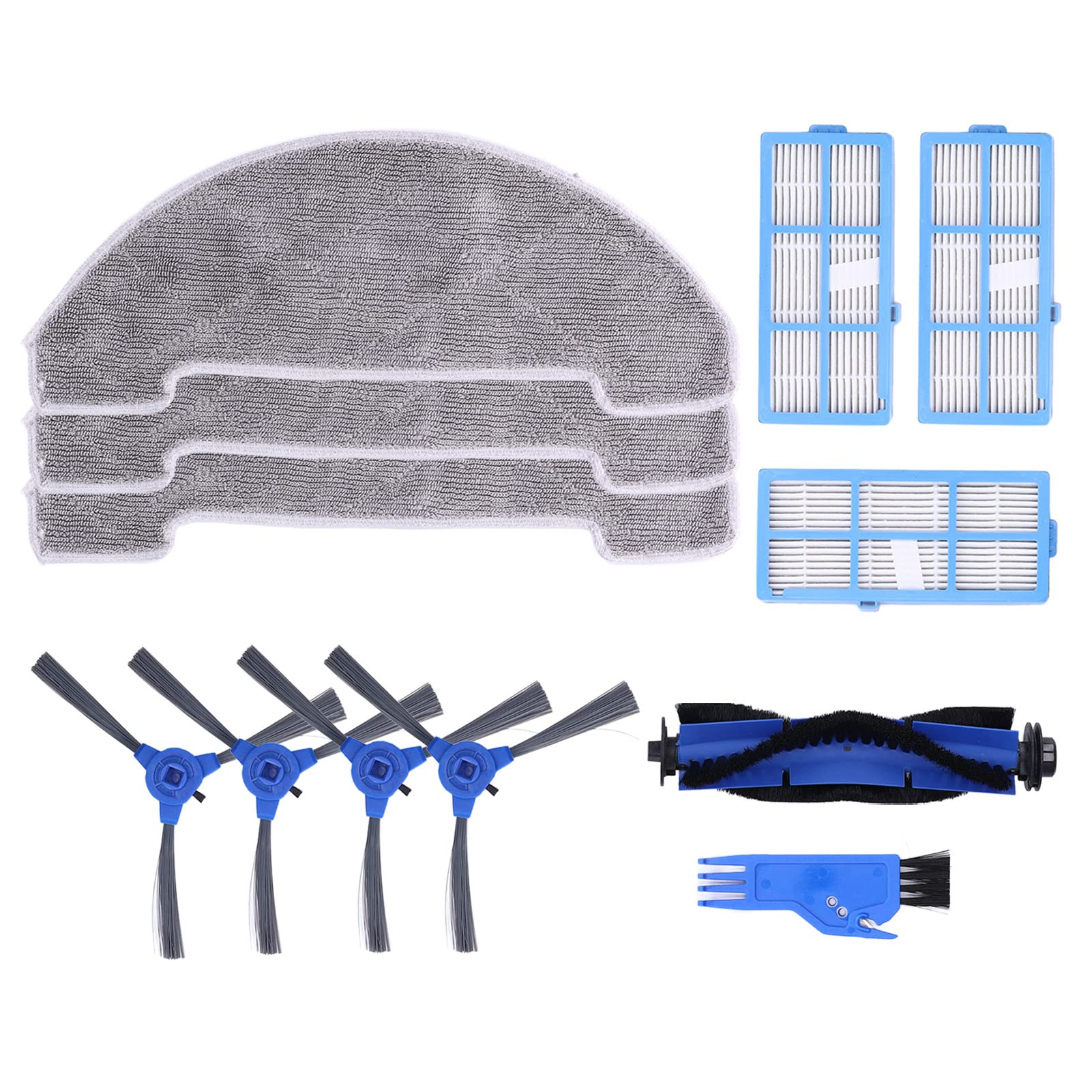 Haofy Robotic Vacuum Cleaner Filters Accessory, Replacement Parts Compatible with Proscenic 850T Suits, Robotic Vacuum Cleaner Kit, with Side Brush Rag Filter Main Brush