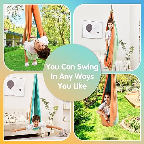 Sensory Swing Indoor Outdoor for Kids, Therapy Swing for Kids, Swing Hammock for Child & Adult with Autism(Double Layer)