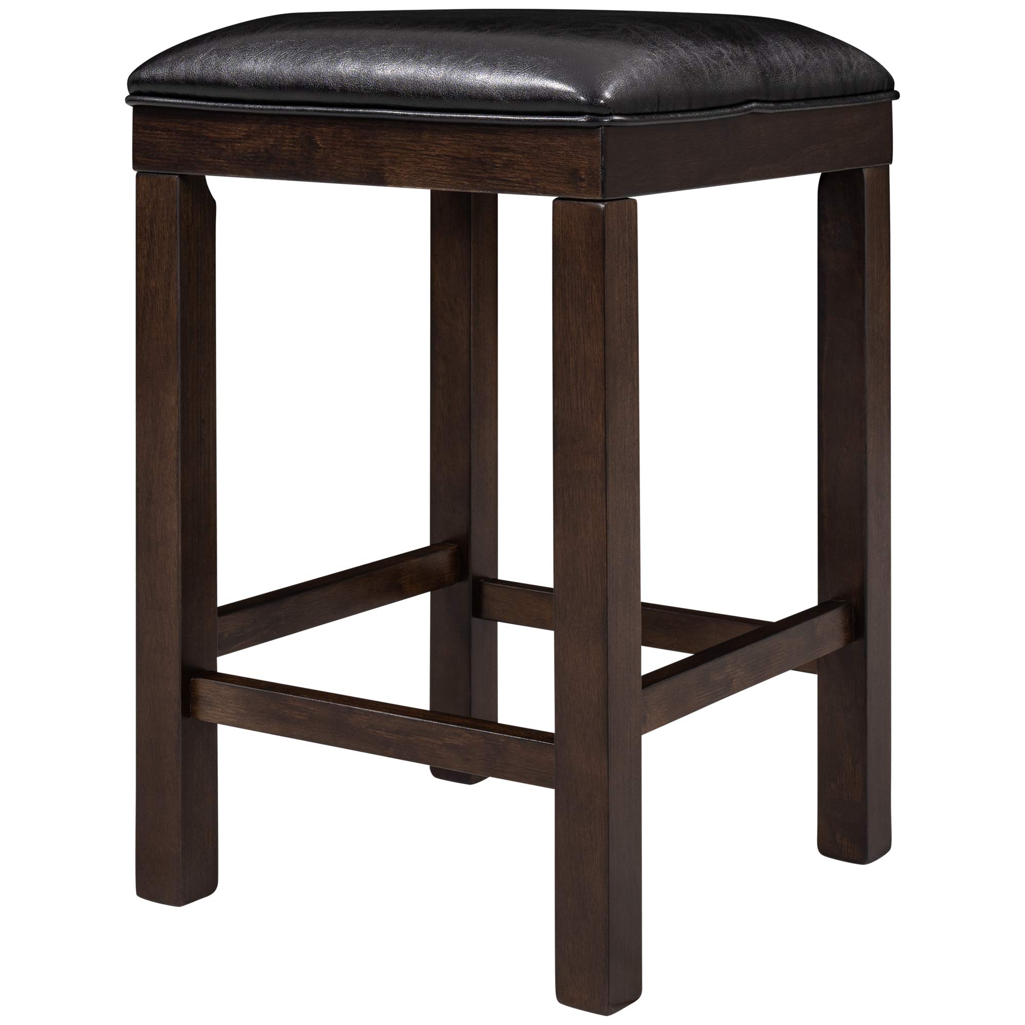 Merax 4-Piece Counter Height Bar Table Set with Socket and 2 Drawers, Mulitpurpose Rustic Bar Dining Table Set with 3 PU Leather Padded Stools, Espresso