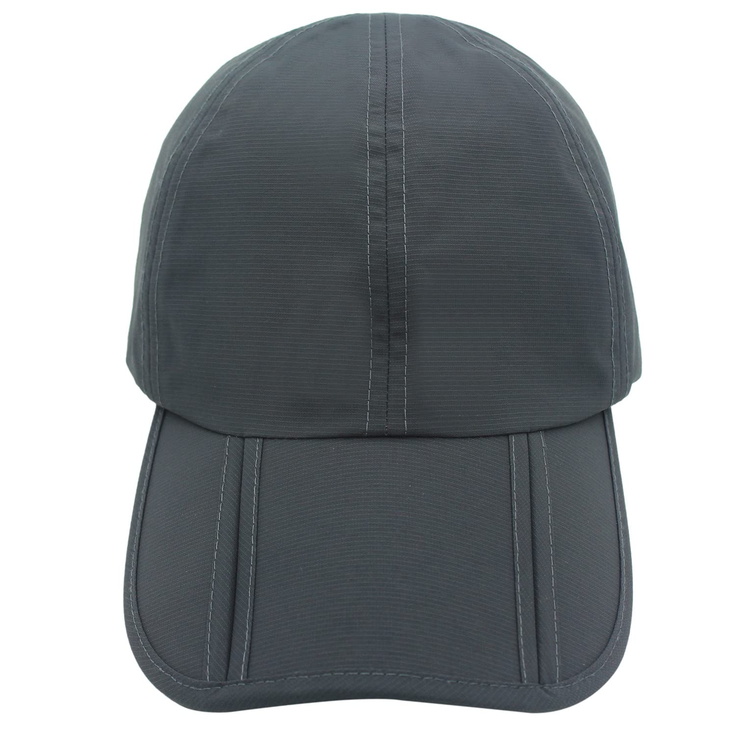 D.Jee Au Folding Baseball Cap for Mens and Womens,Quick Dry Adjustable Outdoor Cap,UPF 50+ Sun Protection Sport Hats (One Size, Dark Gray)
