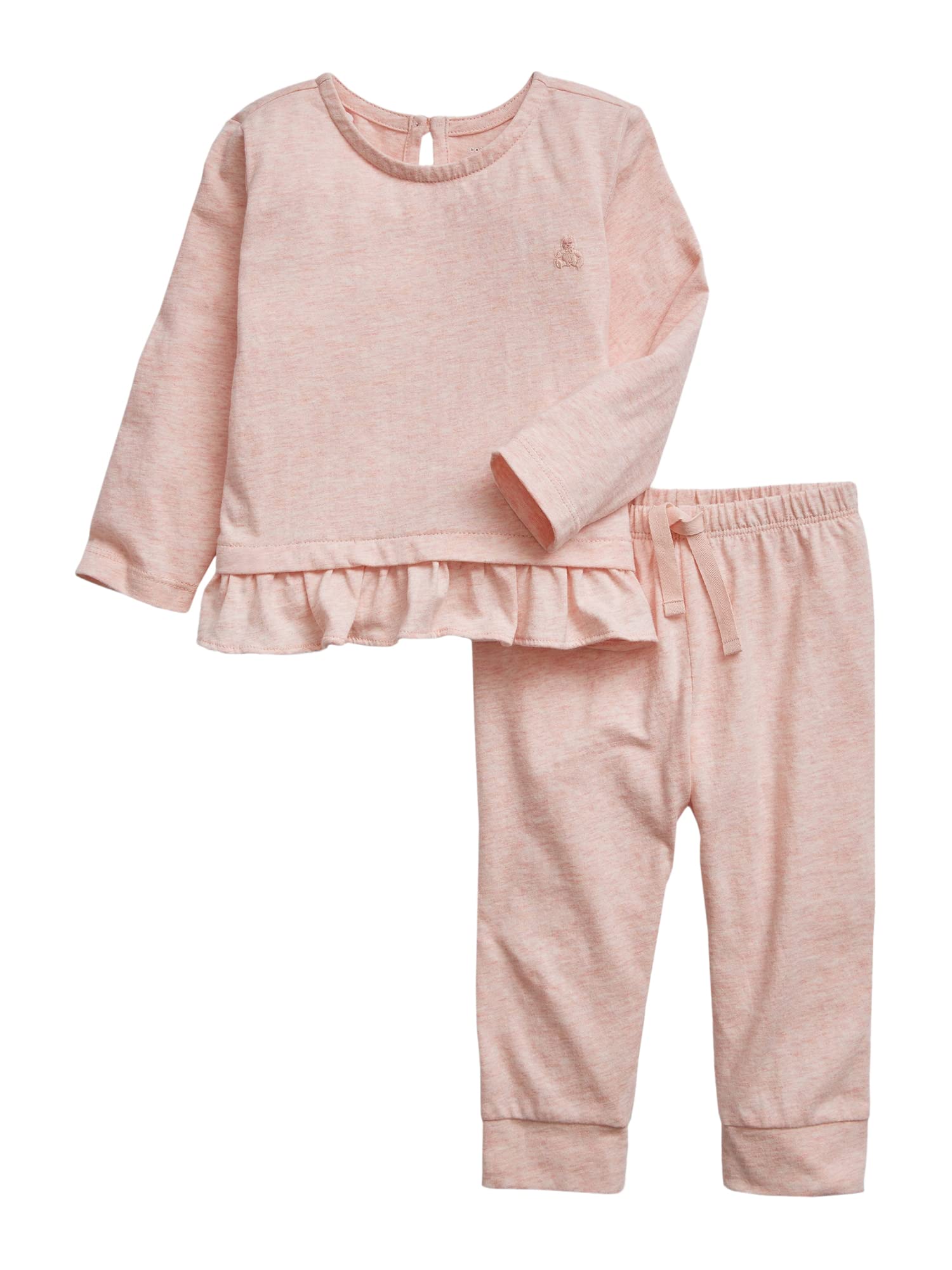 GAP Baby Girls Ruffle Hem Outfit Set PINK HEATHER B0423 3-6M