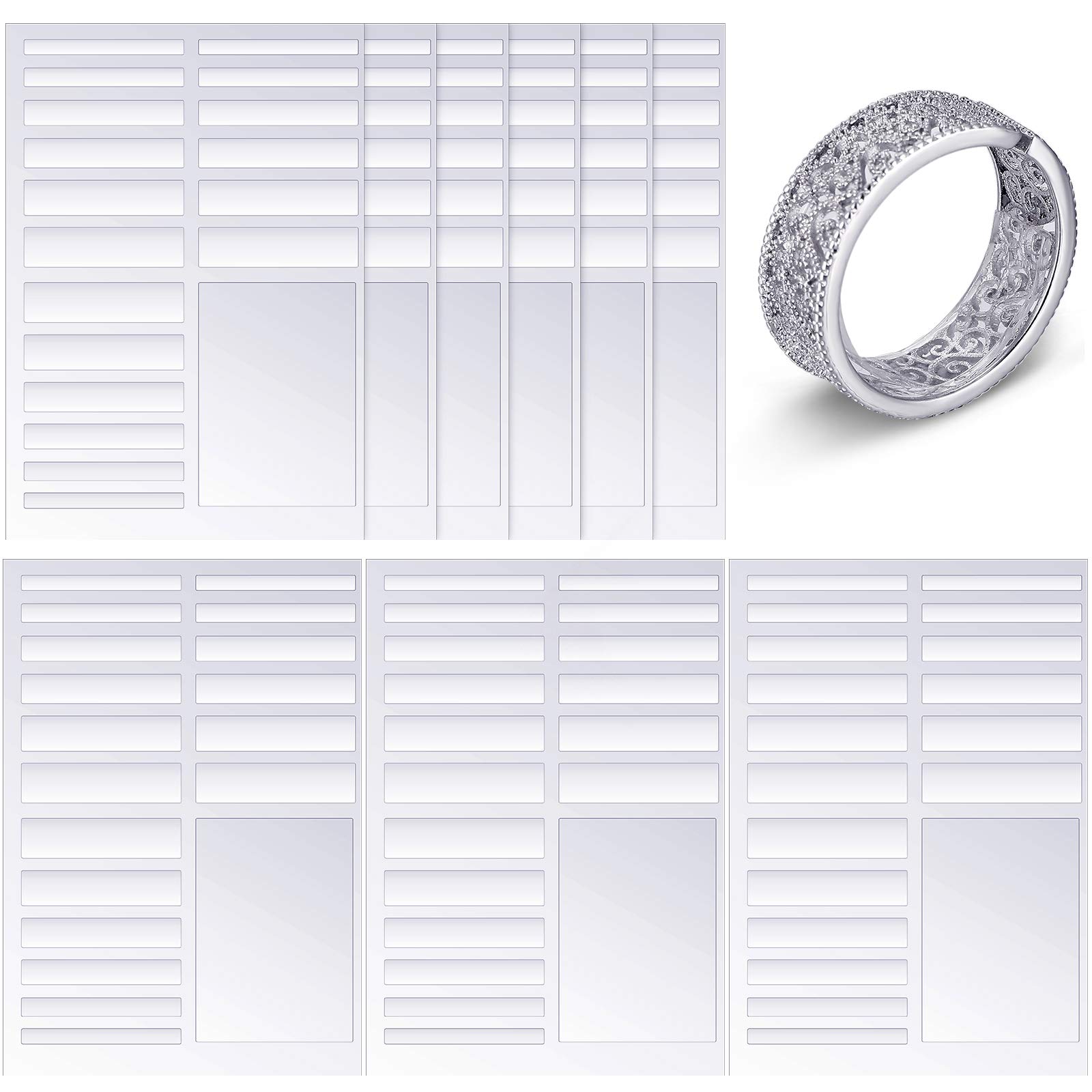 WILLBOND Ring Size Adjuster for Loose Ring Clear Invisible Ring Size Reducer Jewelry Guard Sizer Loose Ring Tightener Fit Any Rings for Preventing Ring from Loosening and Slipping Off (9 Sheets)