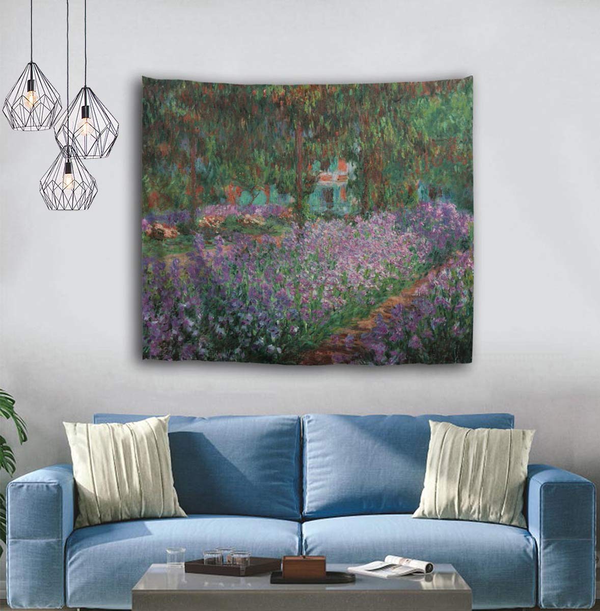 WIHVE Large Tapestry Monet's Garden Tapestry Wall Hanging Art Home Decor for Living Room Bedroom Bathroom Kitchen Dorm 90 x 60 Inches