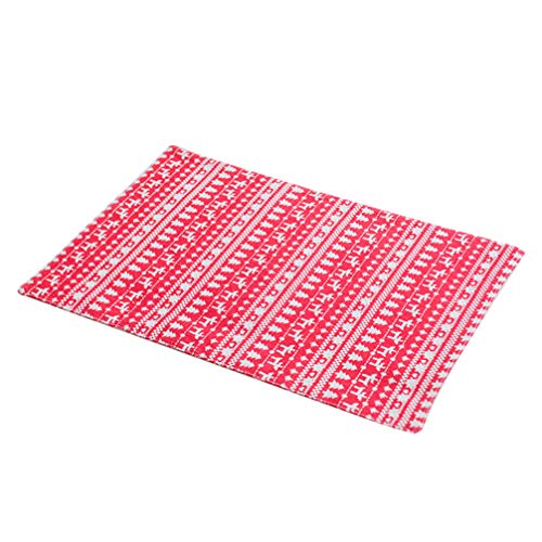 Rustic Placemats Christmas Placemat Table Mats Cotton Burlap Placemats for Kitchen Holiday Table Home Party Decoration Jute Placemat
