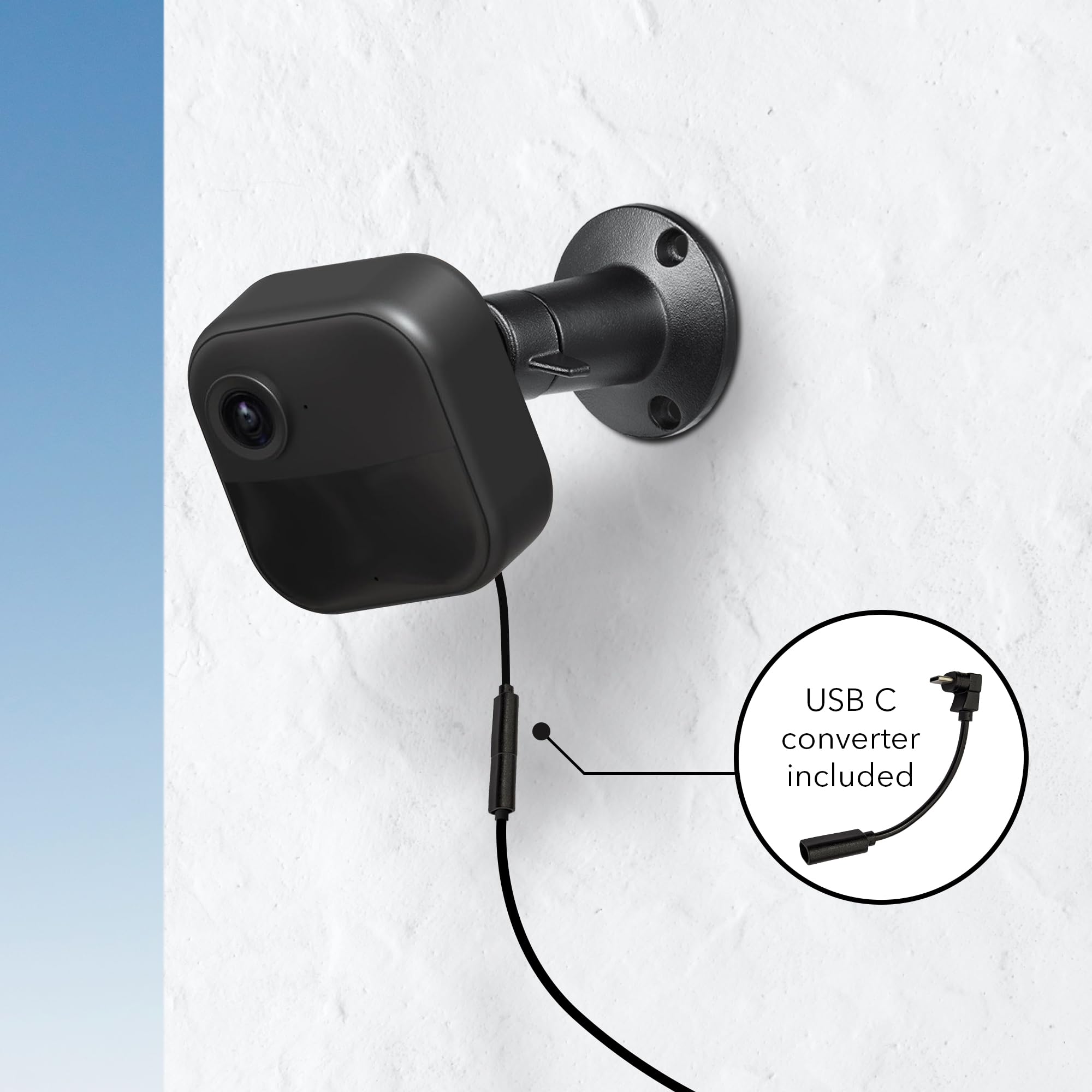 Wasserstein Weatherproof Power Cables Compatible with Blink Outdoor (3rd Gen), Blink Outdoor 4 (4th Gen) Cameras, Blink XT2 Outdoor and Indoor Cameras (2-Pack, Black) - Camera NOT Included