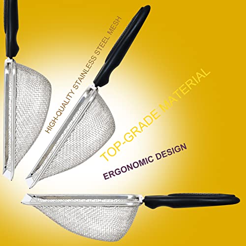 Protover Reptile Sand Substrate Metal Sand Shovel Stainless Steel Fine Mesh Terrarium Substrate Litter Corner Cleaner Reptile Habitat Sifting Scoopers(2PCS)