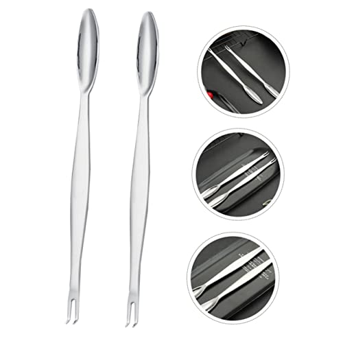 Small Forks 2pcs Crab Fork Stainless Steel Bottle Opener Oyster Crackers Salad Utensils for Serving Tool Nut Seafood Spoon Crab Eating Supplies Crab Leg Tools Kitchen Crab Forks