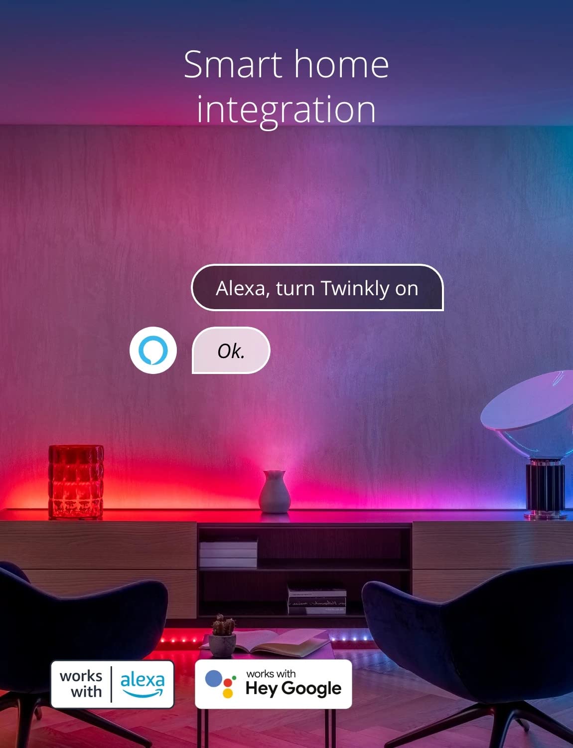 Twinkly Line Extension Kit 5ft, Magnetic and Adhesive Multicolor LED Strip, Pair It with Line Starter Kit, Compatible with Alexa, and Google Home, 16 M+ Colors, App Mapping, Black Wire
