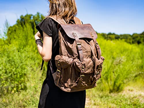 olpr. Canvas and leather backpack (Brown)