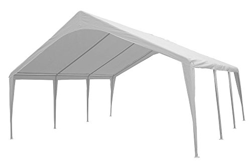 Impact 20' x 20' x 12' Portable Carport Garage Canopy, Outdoor Party Tent with 8 Dressed Legs, White
