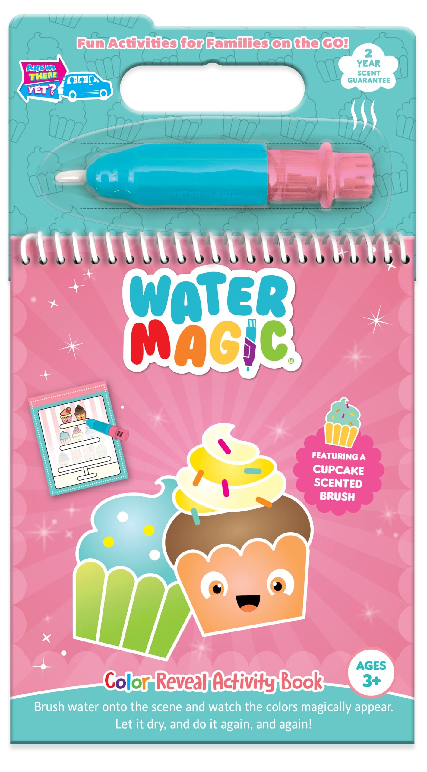 Water Magic (2Pack - Cupcake and Donut) - Patented Gourmet Scented Reusable Water Reveal Activity Pads - No Mess, All Fun by Scentco