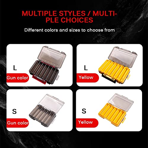Fishing Box Compartments Fishing Accessories Lure Hook Boxes Storage Double Sided High Strength Fishing Tackle Box (S)