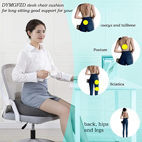DYMGFZD Office Chair Cushions for Back and Butt, Ergonomic Chair/Seat Cushion for Long Sitting, Sitting Pillow for Automobile, Wheelchair, Computer Chair and Office Chair Hip Support Grey