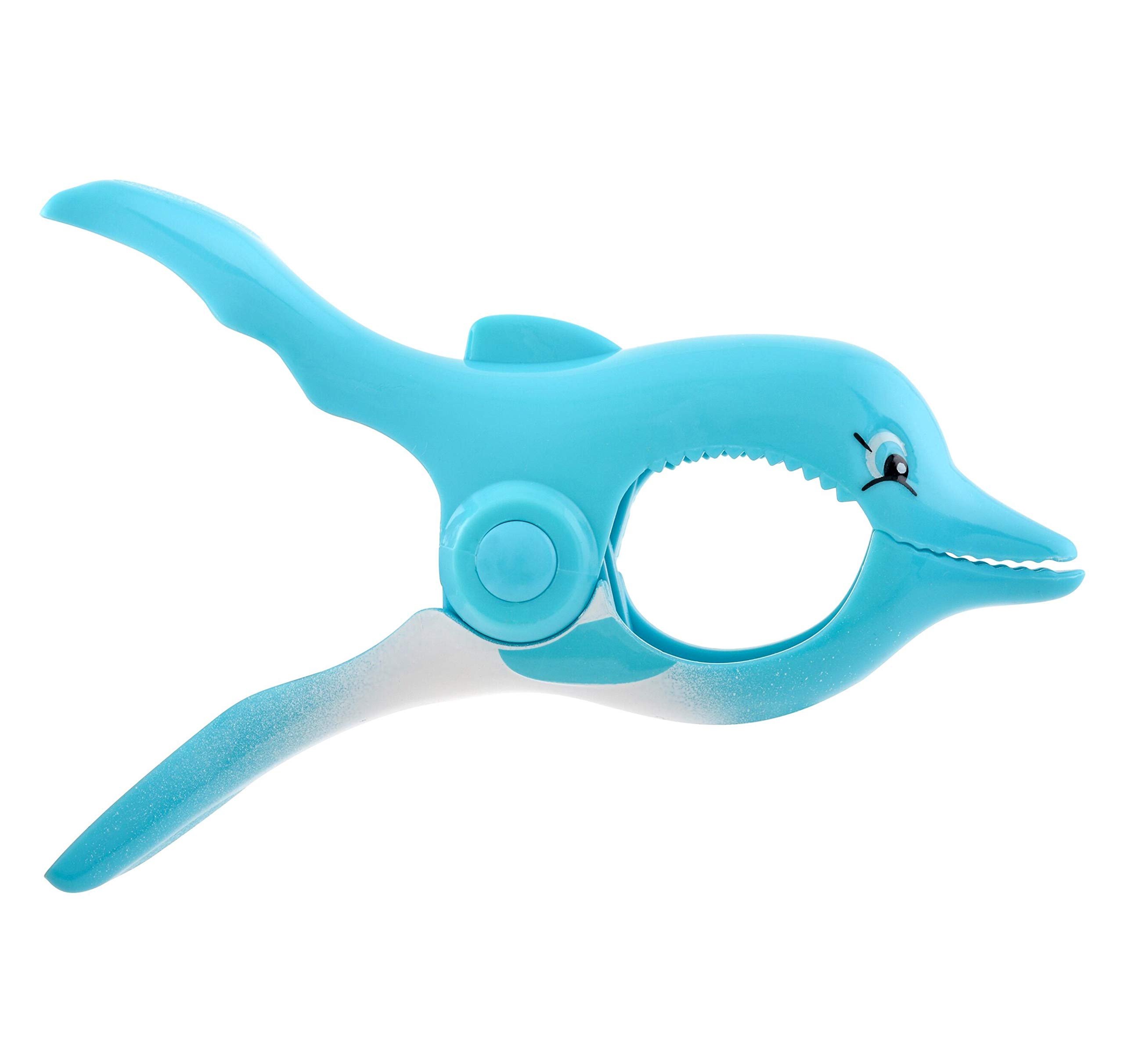 O2COOL Dolphin BocaClips, Beach Towel Holders, Clips, Set of Two, Beach, Patio or Pool Accessories, Portable Towel Clips, Chip Clips, Secure Clips, Assorted Styles (BCP080E006000)
