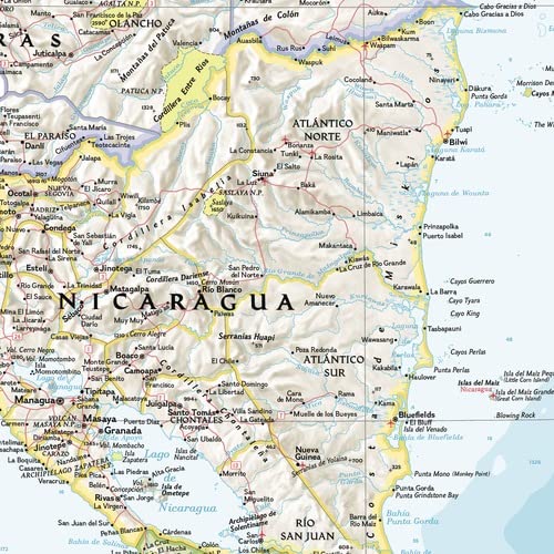 National Geographic Maps: Central America, Bermuda, and Islands of the West Indies Wall Map - Compact - 21 x 16 inches