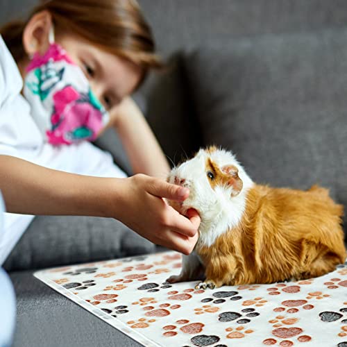 YUEPET Waterproof Guinea Pig Blankets Washable 3 Pack Small Animal Fleece Cage Liners Pet Soft Sleep Mat Pad Cover Warm Flannel Throw for Hamster Guinea Pig Rabbit Chinchilla Hedgehog Ferret 23"×16"