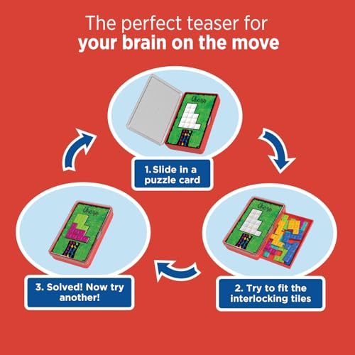 Ubongo The Brain Game to Go | Thames & Kosmos | Fast-Paced, Addictive, and Easy-to-Learn | Convenient Self Contained Carrying Case | Solo Geometric Puzzle Game | for Ages 8 and Up