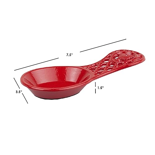 Home Basics Cast Iron Rooster Spoon Rest Sr44172, 7.62" x 3.50" x 1.37"