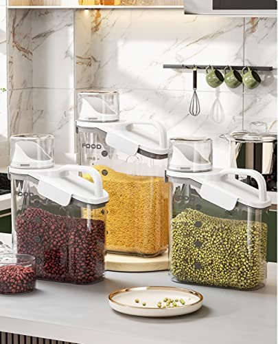 KUNANG Rice Airtight Dry Food Storage Containers with Pourable Spout,Rice Storage Bin Cereal Containers Dispenser,Airtight Cereal Container Rice Barrel(2800ml)