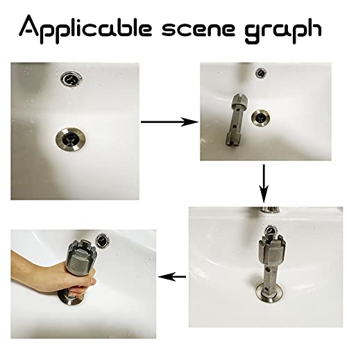 JTWKING Tub Drain Remover & Basin Wrench, Dual Ended Ratchet Wrench Use to Install and Remove Most Bath and Shower Drains and Closet Spuds Square Plastic Toilet Seat Nuts