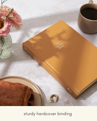 KUNITSA CO. Recipe Notebook - Keepsake Gift. Hardcover Blank Recipe Book to Write in Your Own Recipes, with Journaling Prompts about the Chef. 100 recipes (Mustard Yellow)