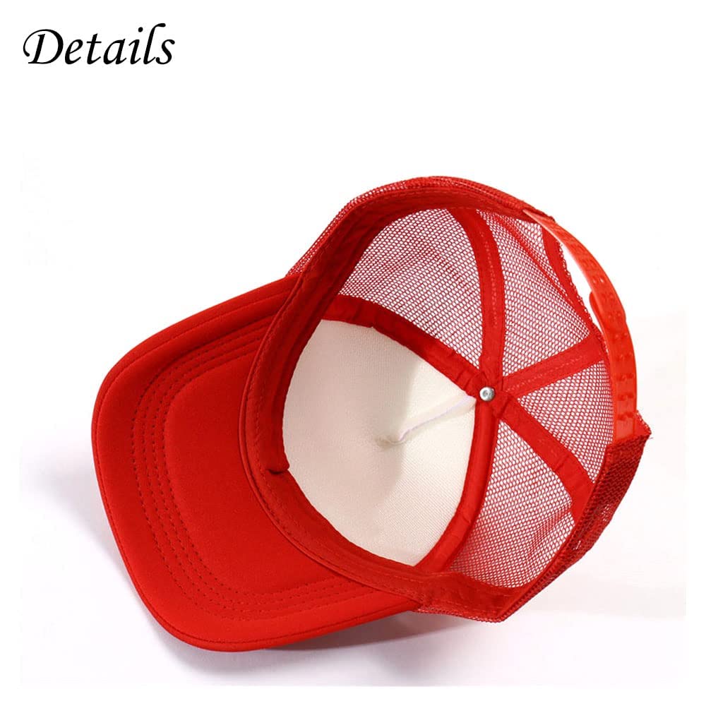 EICOO Sublimation Blank Polyester Mesh Hats Hot Pink Color Cap Mesh Trucker Summer Mesh Cap Blank Hat 2 Pack (Hot Pink)