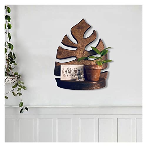 Kunpengzhao Monstera Shaped Shelf ,Monstera Leaf Shaped Wooden Wall Shelves,Floating Wall Shelf Monstera Leaf Shape,Home Shelf Display Holder for Living Room, Bedroom, Home Decor