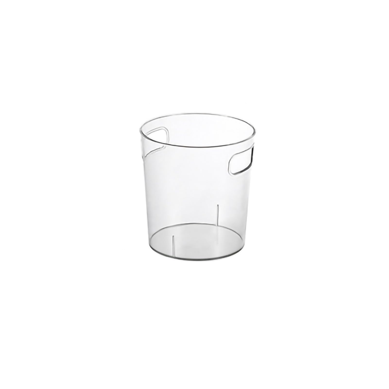 NDNCZDHC Clear Trash Can Plastic Wastebasket Round Garbage Container Bin with Handles for Bathroom, Bedroom, Kitchen, College Dorm, Office, Craft Room, 18x27x21.5cm