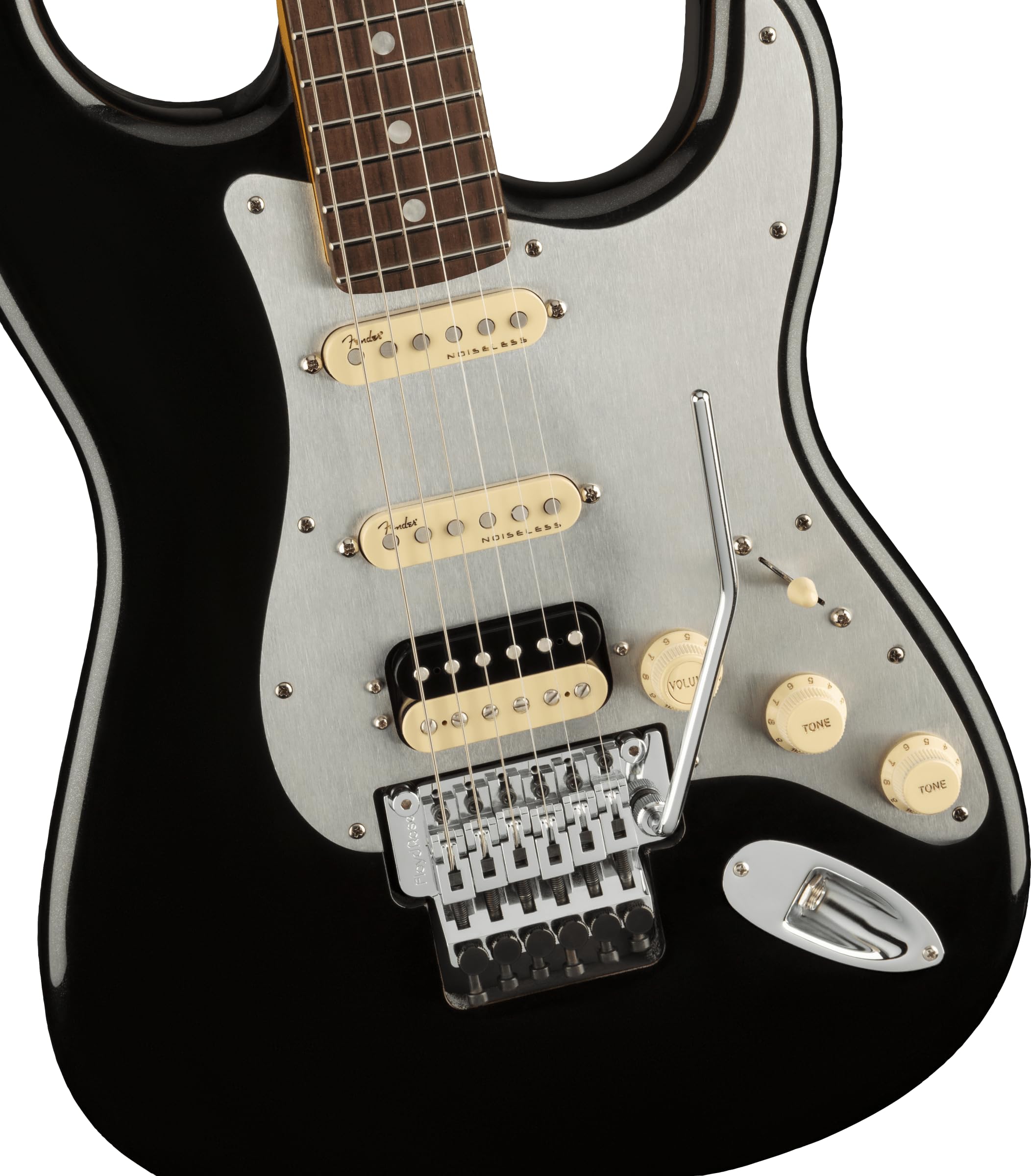 Fender American Ultra Luxe Stratocaster Floyd Rose HSS - Mystic Black with Rosewood Fingerboard