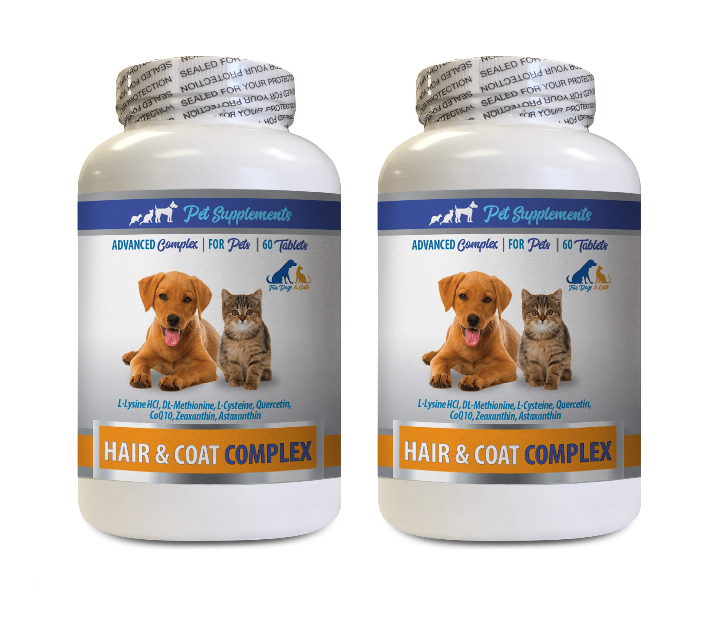 Pet Supplements Skin Care for Cats - Pets Hair and Coat Complex - for Dogs and Cats - Advanced Benefits - Itch Relief - Cats Immune Support - 2 Bottles (120 Tablets)