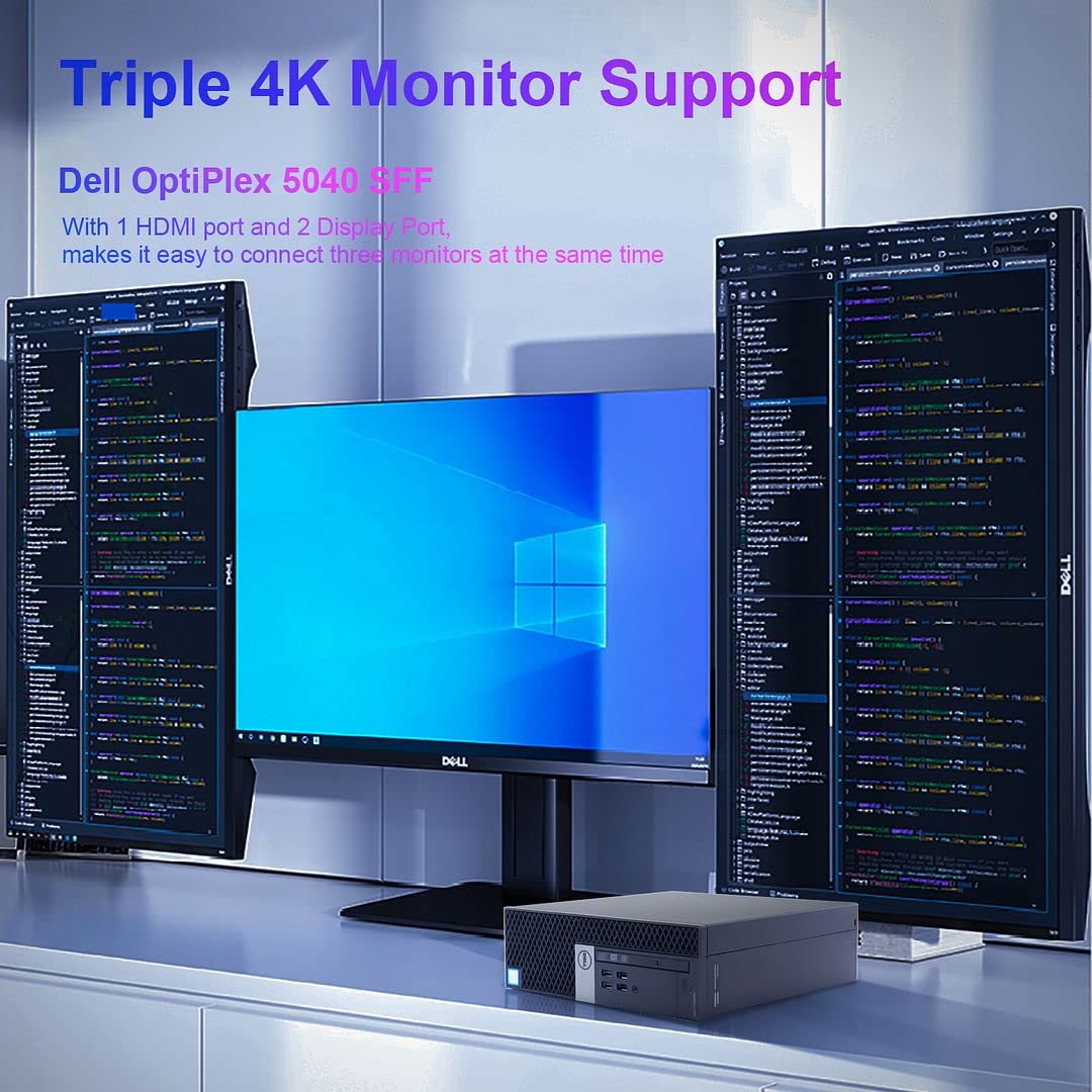 Dell OptiPlex 5040 Desktop Computers PC Set with Koorui New 24 Inch Monitor,Intel Quard Core i7 6700 3.4GHz,16GB Ram New 512GB M.2 NVMe SSD,AC8260 Built-in WIFI Bluetooth,HDMI Windows 10 Pro (Renewed)