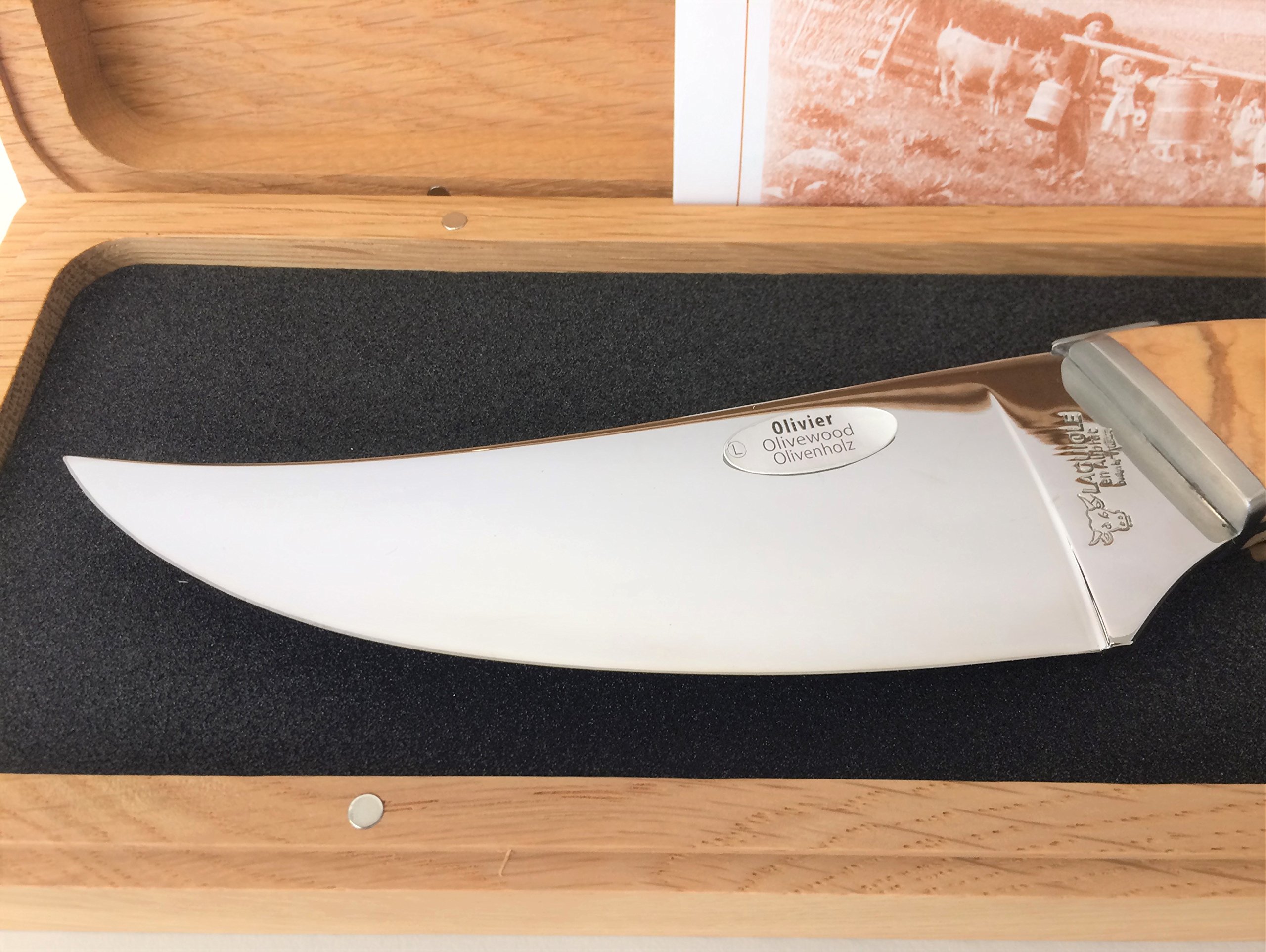 Laguiole en Aubrac Handmade Cheese Knife 'Le Buron' KMF99OLI/LZB1 Olivewood Handle