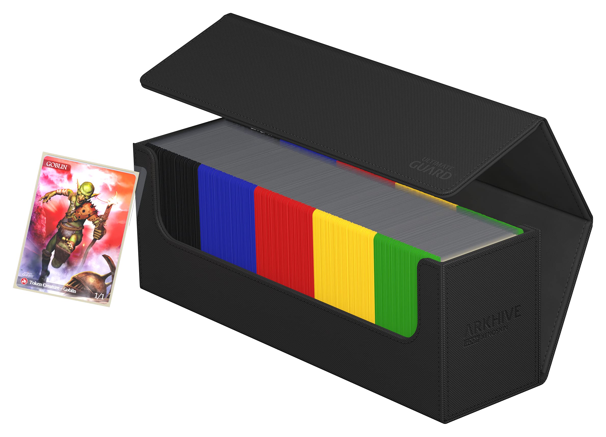 Ultimate Guard Arkhive 400+, Deck Case for 400 Double-Sleeved TCG Cards, Black, Compatible with Boulders, Magnetic Closure & Microfiber Inner Lining