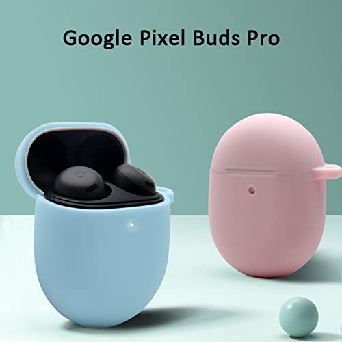 LiZHi for Google Pixel Buds Pro Case Cover 2022, Soft Silicone Skin Cover Shock-Absorbing Protective Case with Keychain for New Google Pixel Buds Pro Case, Black