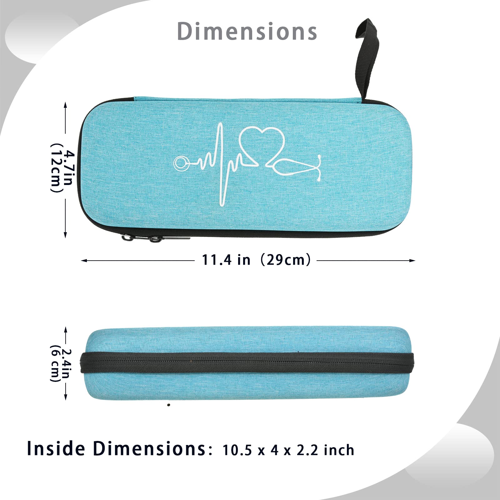 Hard Stethoscope Case fits 3M Littmann Classic III/Lightweight II S.E. / Cardiology IV Diagnostic/MDF Acoustica Deluxe Stethoscopes.with Mesh Pocket for Nurse Accessories(Blue)