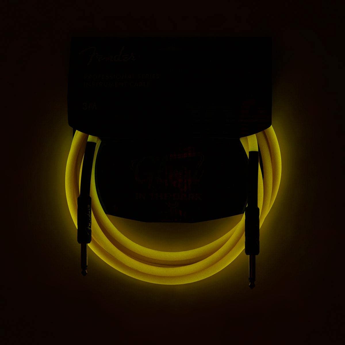 Fender Professional Series Glow in the Dark Instrument Cable, Straight/Straight, Blue, 10ft