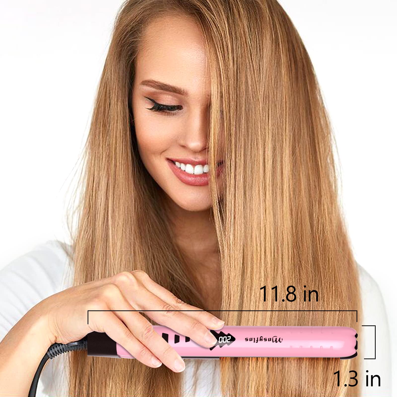 Hair Straighteners, 2 in 1 Ceramic Flat Iron and Curling Iron, Professional Quick Salon Hair Styling Appliances and Tools with Adjustable Temperature 0 ℃ -200 ℃