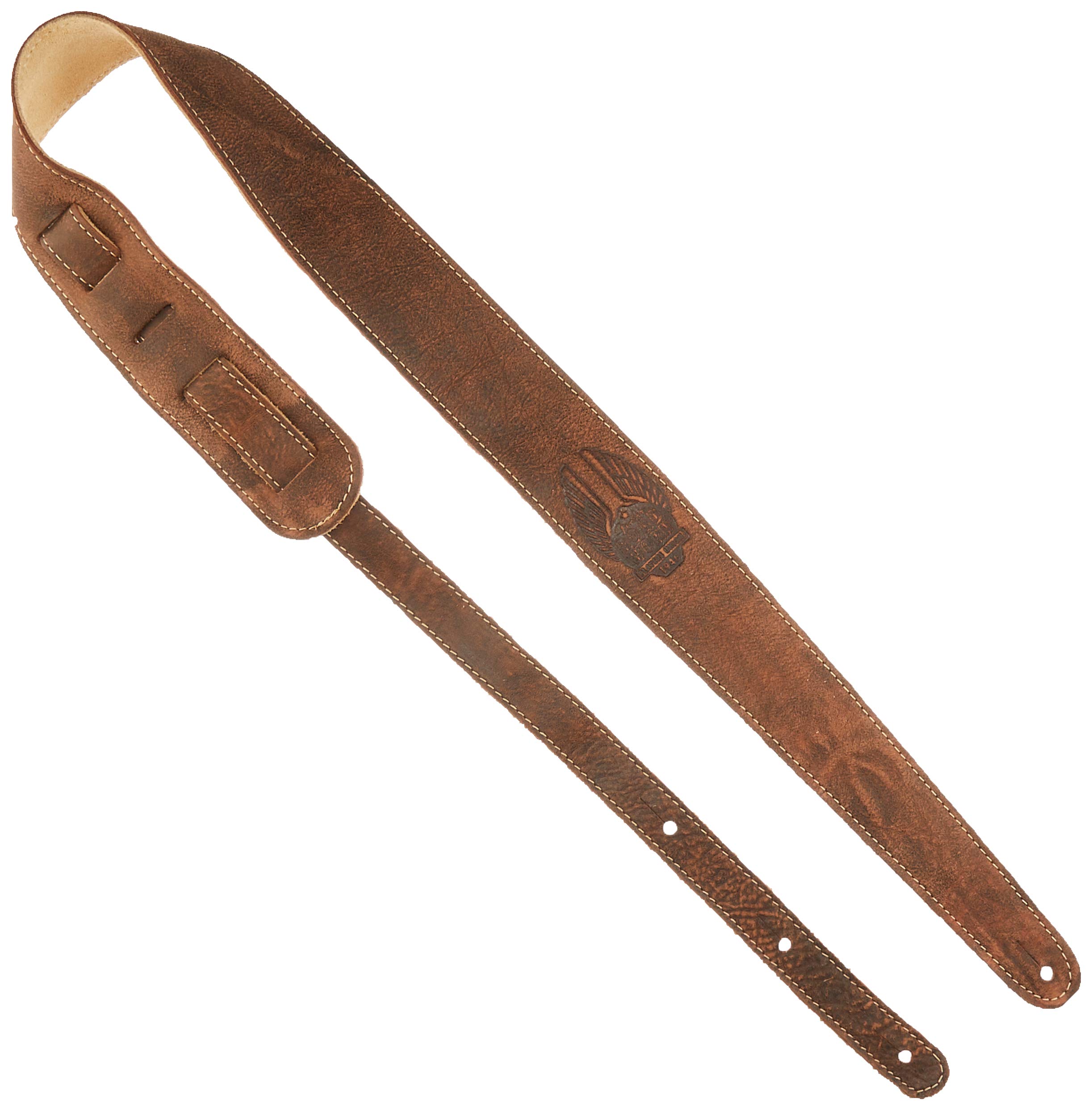 Fender Road Worn Leather Guitar Strap, 2in, Brown & Strap Blocks (2 Pair)