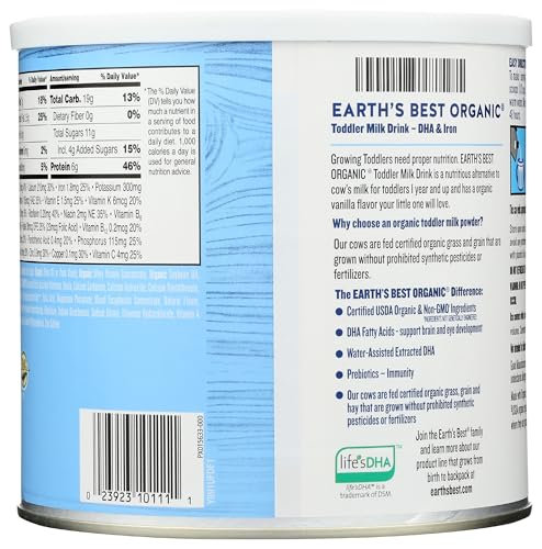 Earth's Best Organic Toddler Milk Drink Powder, Natural Vanilla, 21 Oz
