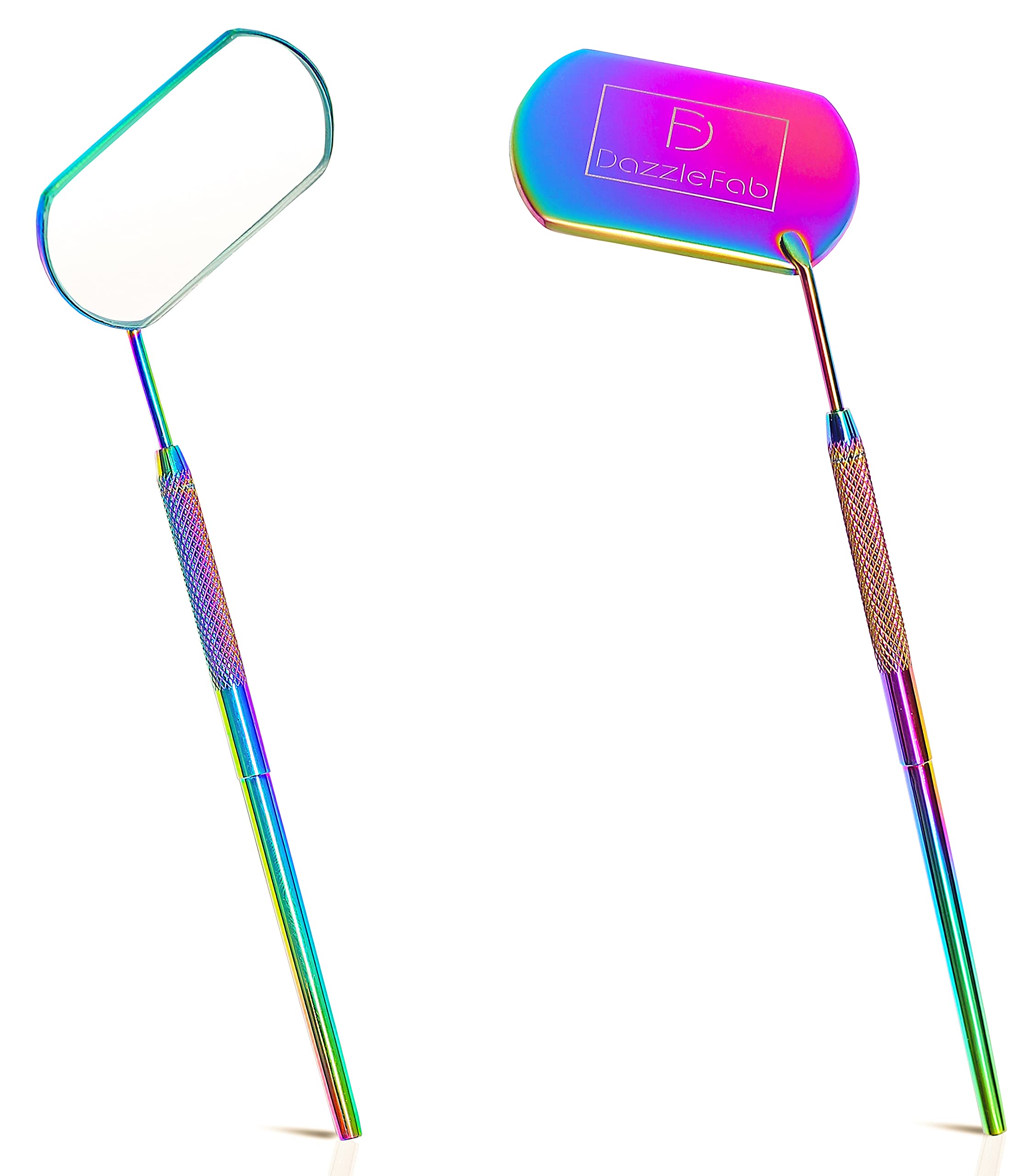 DazzleFab Lash Mirror, for Eyelash Extensions Stainless Steel Detachable Beautiful Large Eyelash Mirror, Tool Premium Quality Rainbow