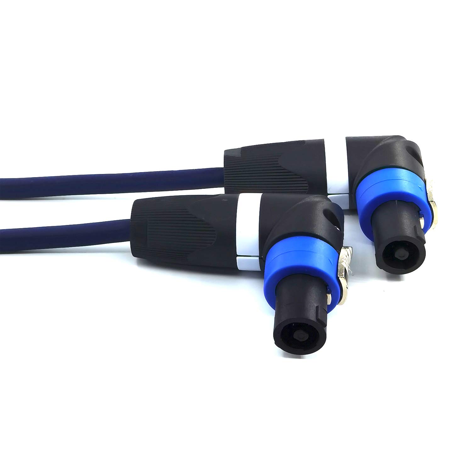 WJSTN-19 1/4 TS Female to Right Angle Speakon Speaker Audio Cable Right Angle Speakon To6.35 mm(Female) Mono Jack Adapter,1/4" to Twist Lock Right Angle Speak-on Cord -2 Pack (6IN)