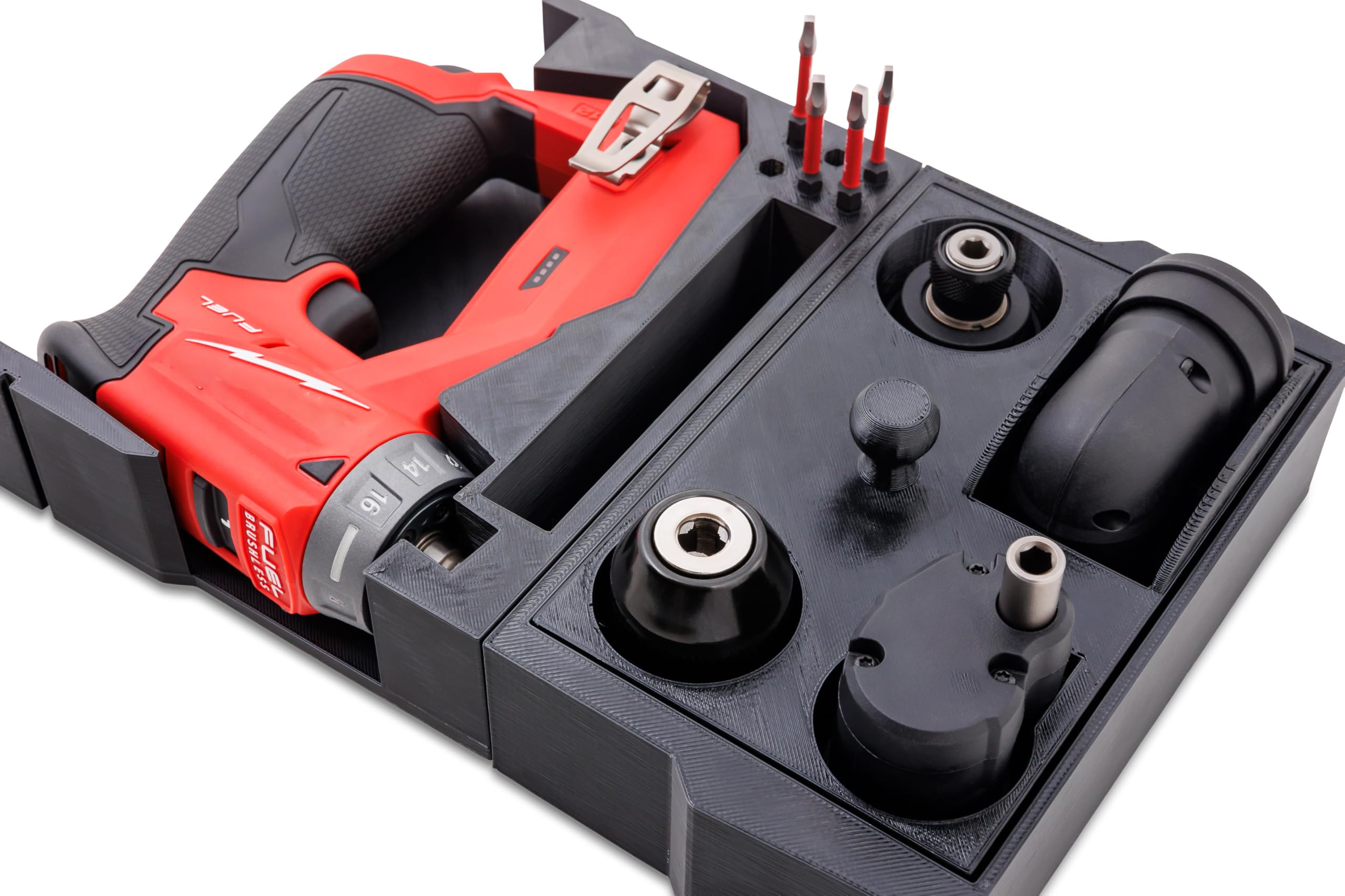 Installation Drill Driver Organizer for Milwaukee M12 Combo Drill and Accessories- Made for Packout Compact Organizer