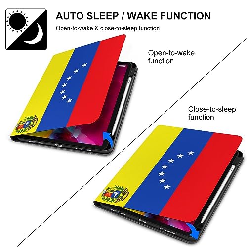 Venezuelan Flag Fashion Case for IPAD 2020 AIR 4 (10.9in), Pen Slot Protective Cover for IPAD 2020 AIR 4 (10.9in), Convenient Magnetic Stand